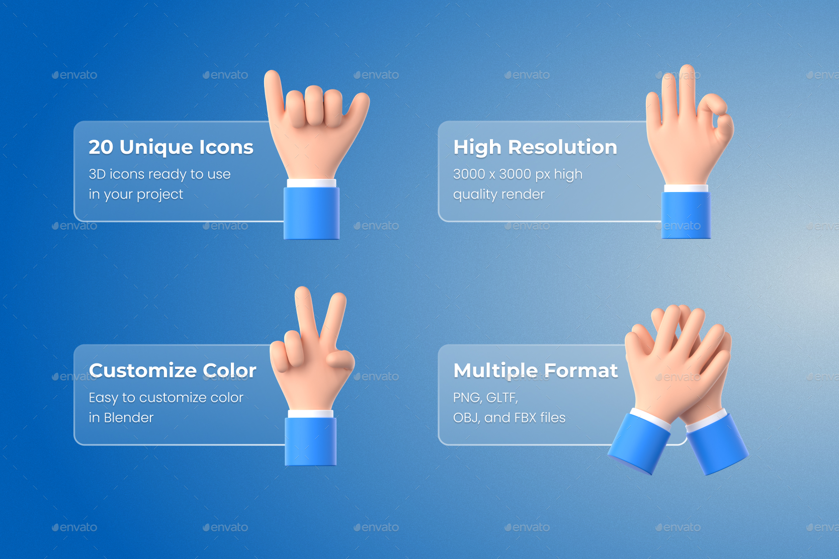 Hand Gesture 3D Illustration, Graphics | GraphicRiver